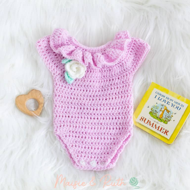 Crochet Baby Romper (The Freya Frilly Romper) - Maisie and Ruth