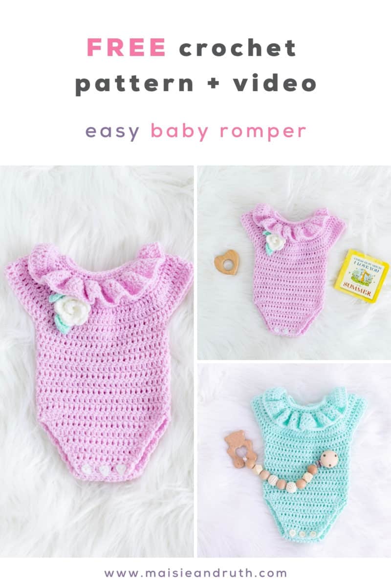 Crochet Baby Romper (The Freya Frilly Romper) - Maisie and Ruth