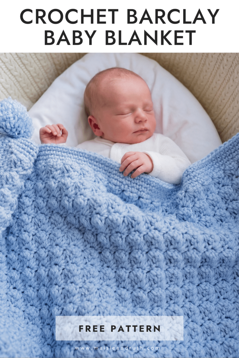 Easy Crochet Baby Blanket (The Barclay Baby Blanket) - Maisie and Ruth