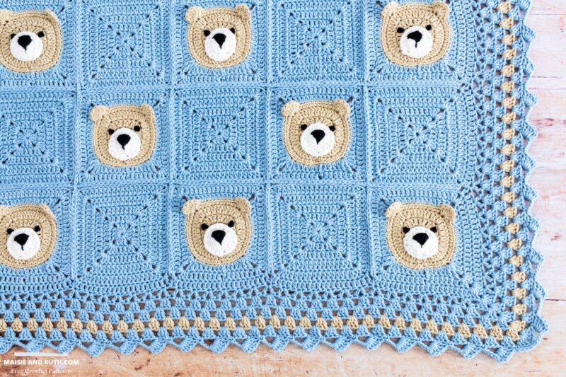 Bear Crochet Baby Blanket (Cute & Easy Tutorial) - Maisie and Ruth