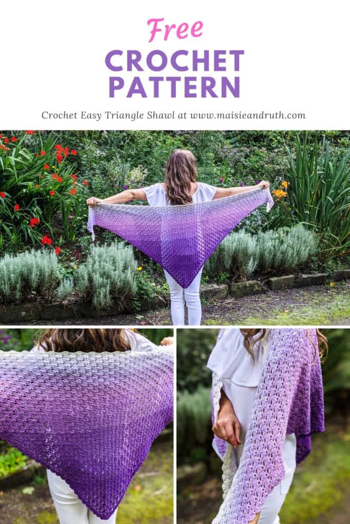Free Crochet Shawl Pattern (Relaxing, 1 Skein Project) - Maisie and Ruth