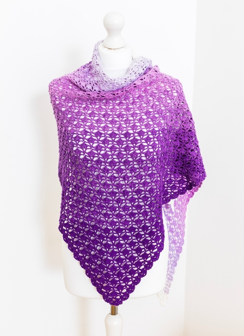 Free Crochet Shawl Pattern (Relaxing, 1 Skein Project) - Maisie and Ruth