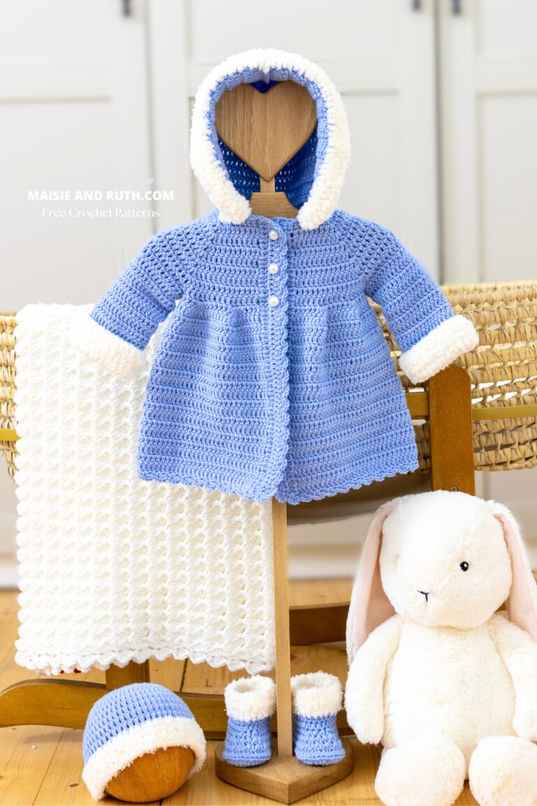 Crochet Baby Coat with Hood (Free Pattern) - Maisie and Ruth