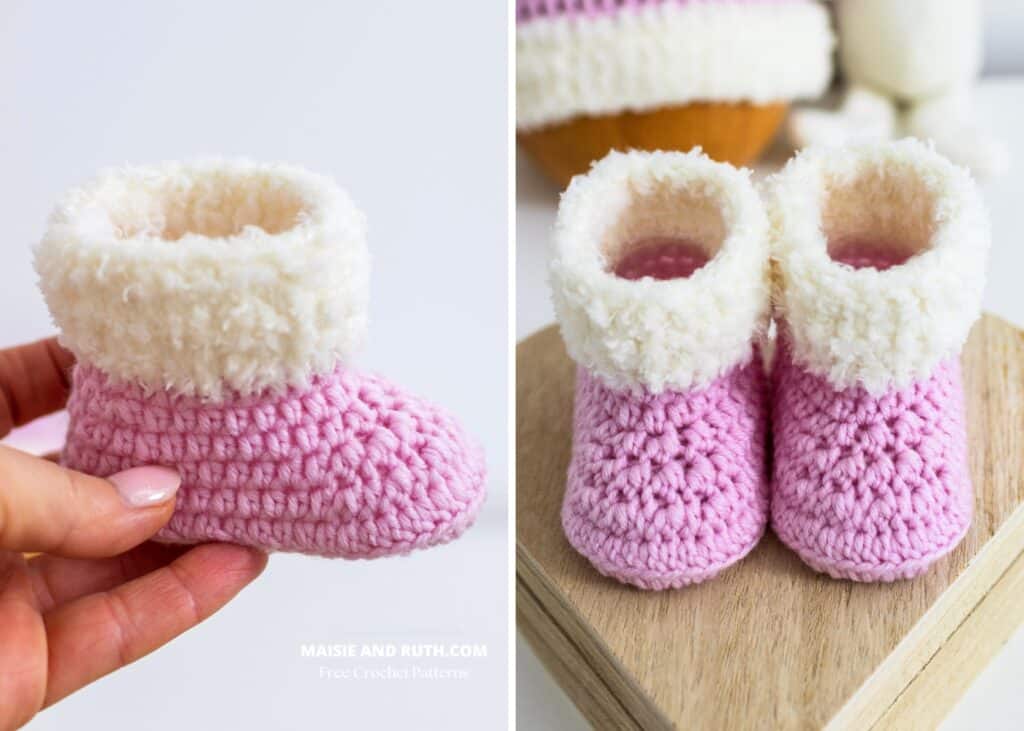 Quick Crochet Baby Booties (Free Pattern) - Maisie and Ruth