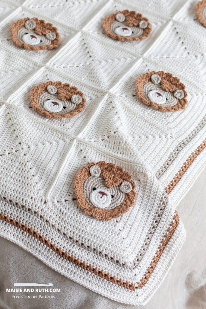 Crochet Lion Baby Blanket (Free Pattern) - Maisie and Ruth